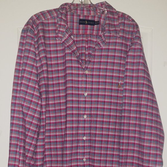 Ralph Lauren | Shirts | Polo Ralph Lauren Button Shirt 2xlt Tall Red Multi Color Oxford Pony ...